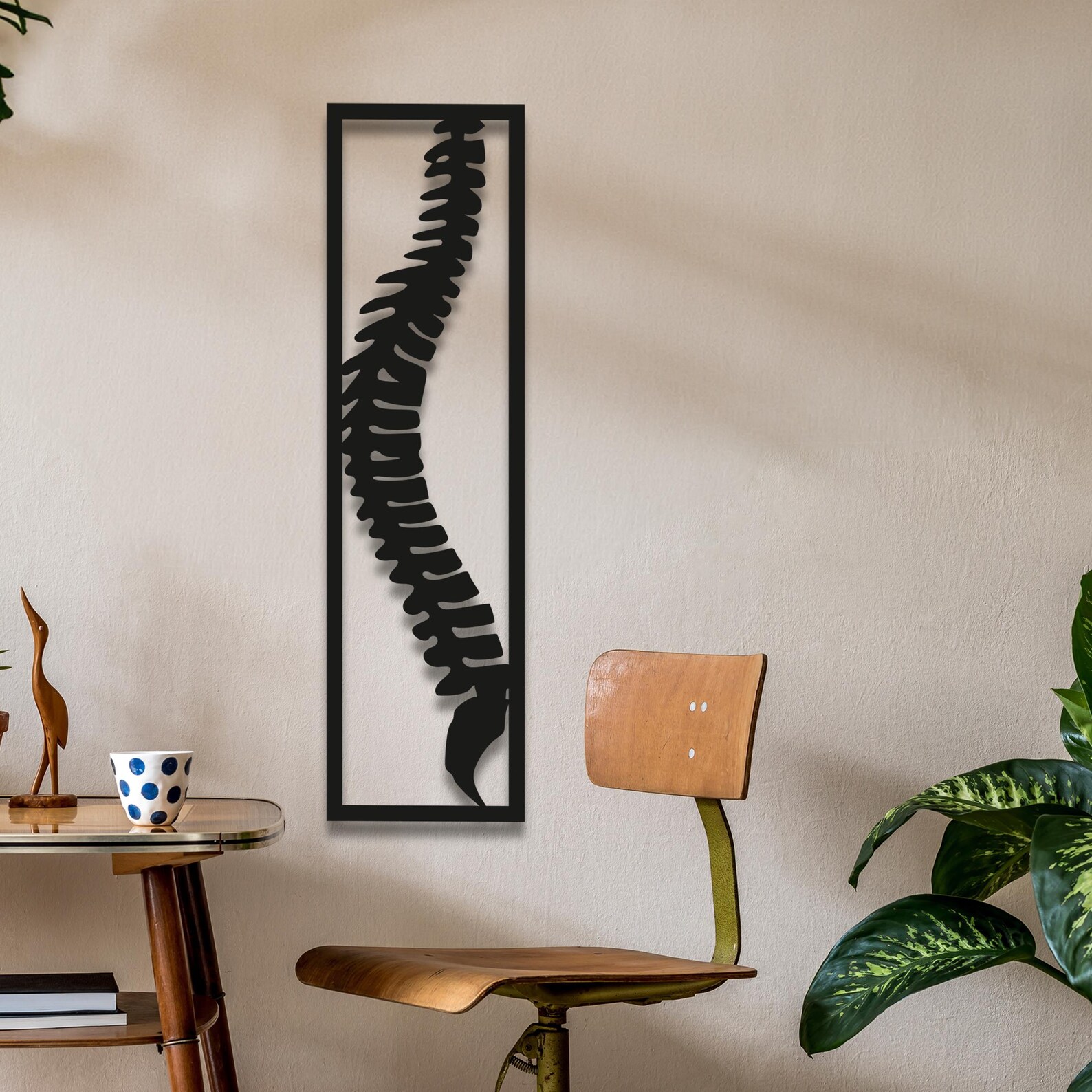Spine Wall Decor Spiral Cord Metal Wall Art, Human Skeleton Office ...
