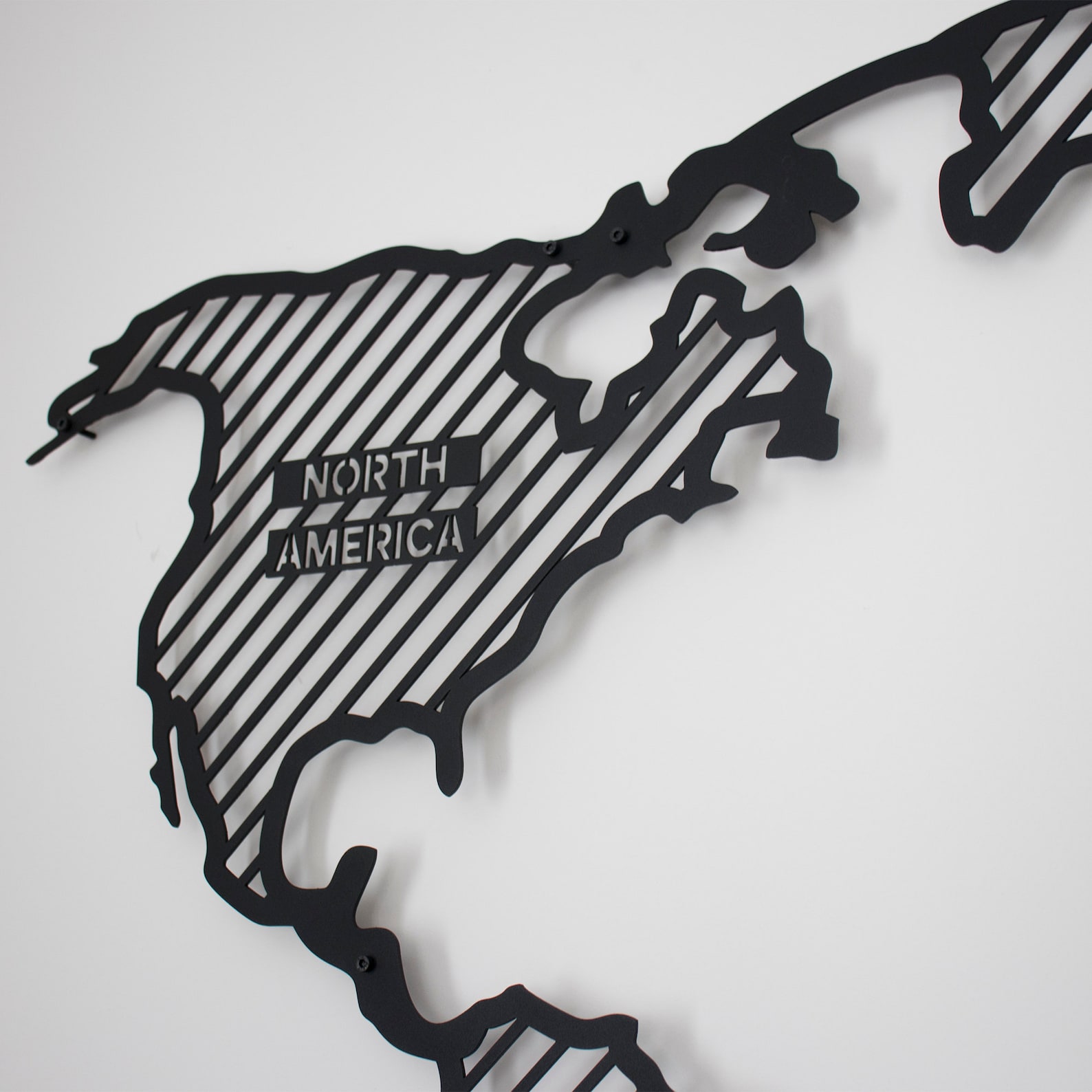 World Map Metal Wall Decor Continent Name Home Wall Decor | Etsy