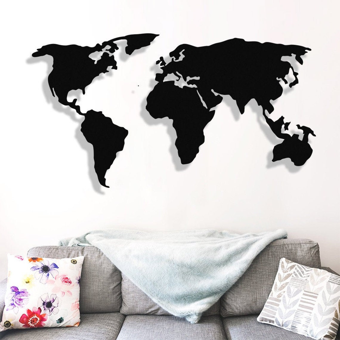 World Map Metal Wall Decor Metal World Map Wall Hangings - Etsy