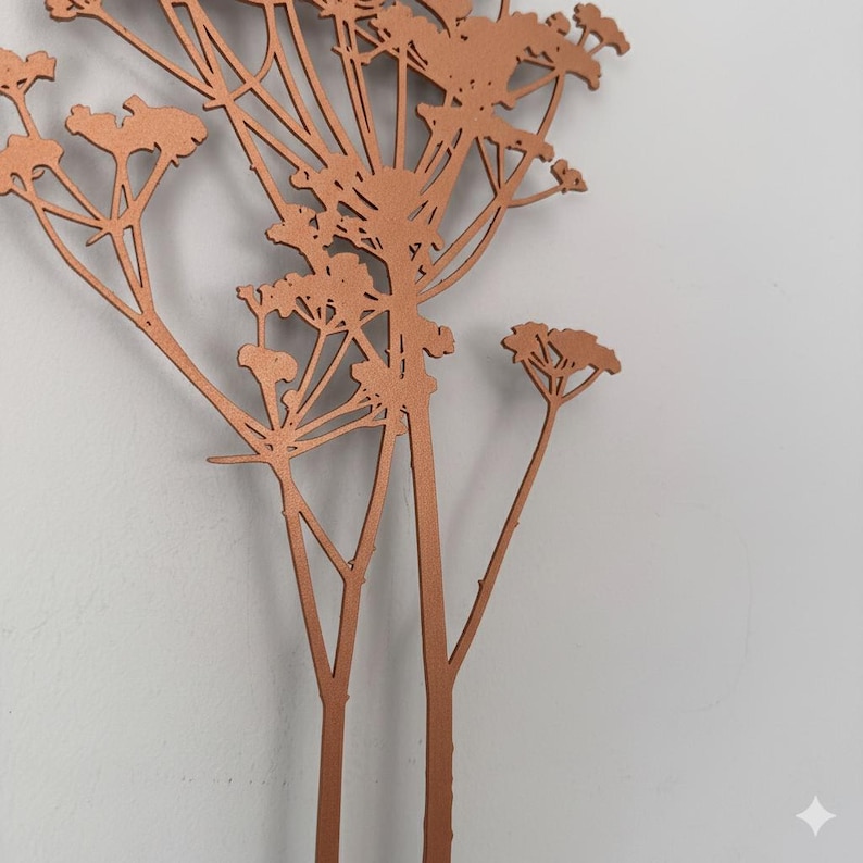Parsnip Flower Metal Wall Art for Column, Modern Minimalist Floral ...