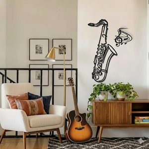 Saxophone Metal Wall Art, Jazz Music Decor - Etsy