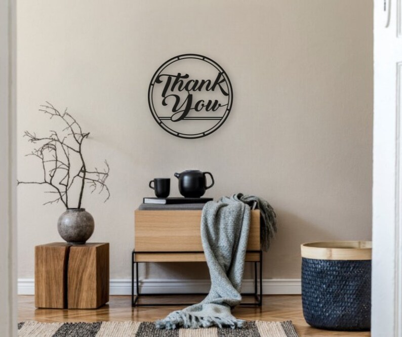 Thank You Text in a Frame Design Metal Wall Decor Sign Cafe - Etsy