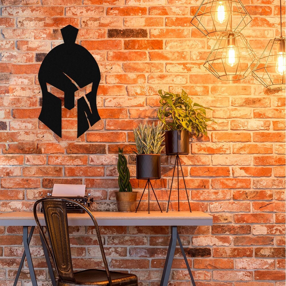 Spartan Helmet Metal Wall Art, Spartan Helmet Wall Decor, Antique ...