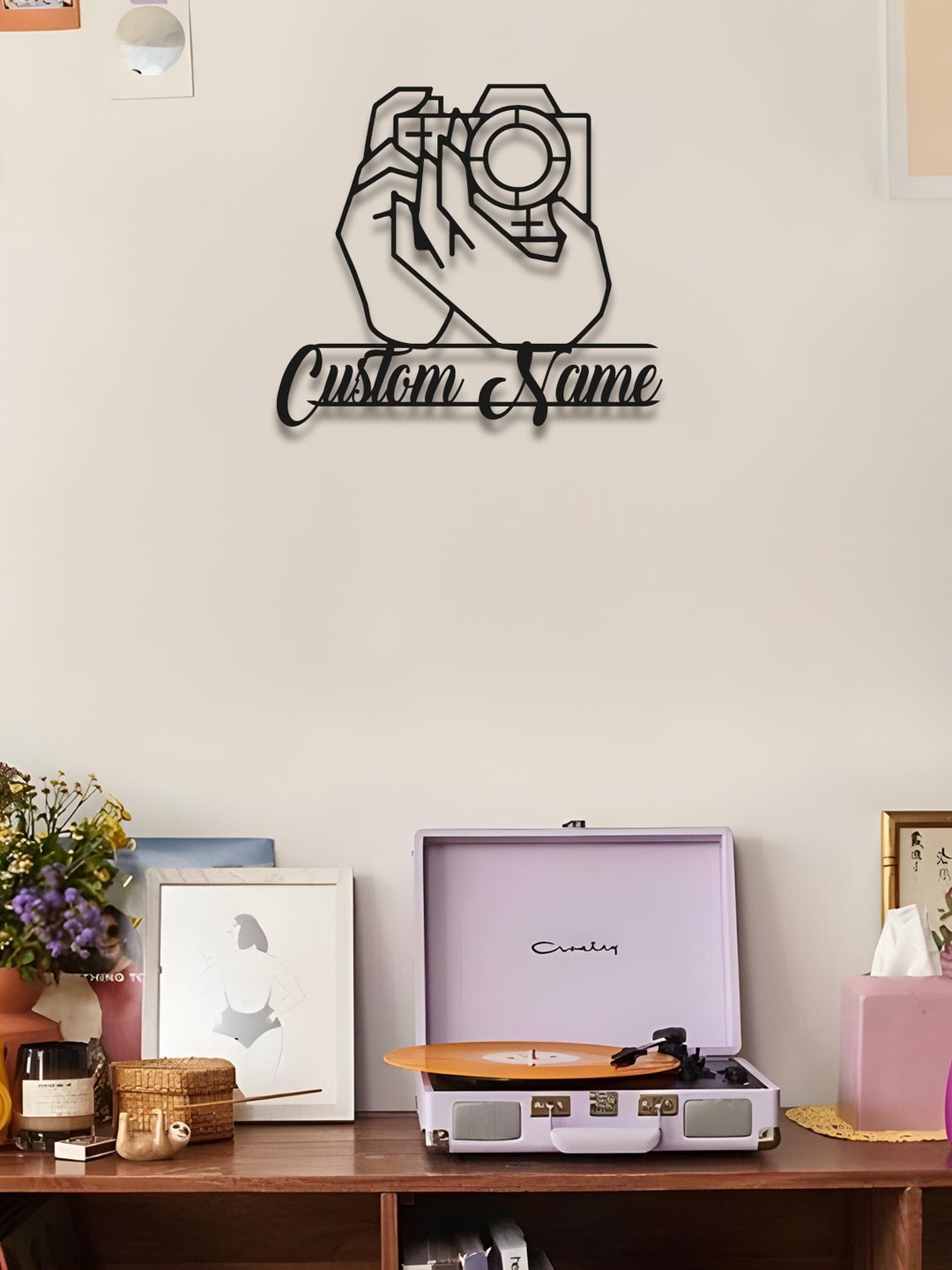 Custom Camera Metal Wall Art, Camera Metal Sign,camera Wall Decor ...