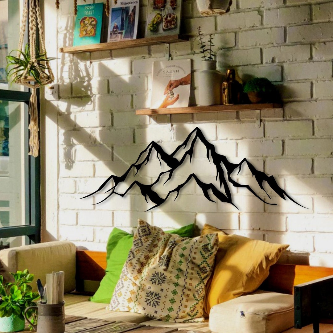 Mountain Metal Wall Art, Entryway Metal Wall Art, Home Decoration ...