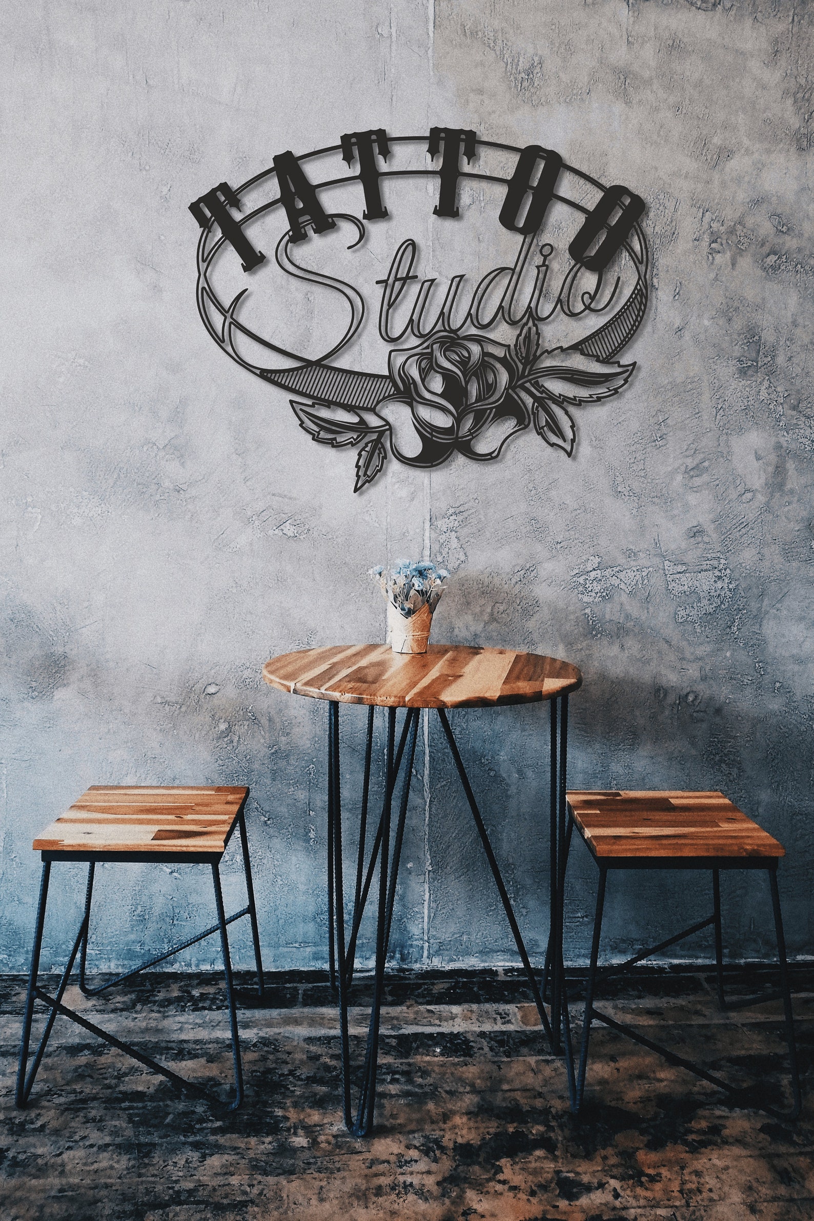 Tattoo Metal Wall Art, Tattoo Wall Sign, Tattoo Studio Sign, Tattoo ...