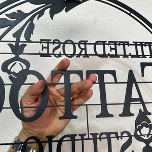 Custom Name Metal Wall Art, Custom Tattoo Wall Art, Tattoo Studio Sign ...