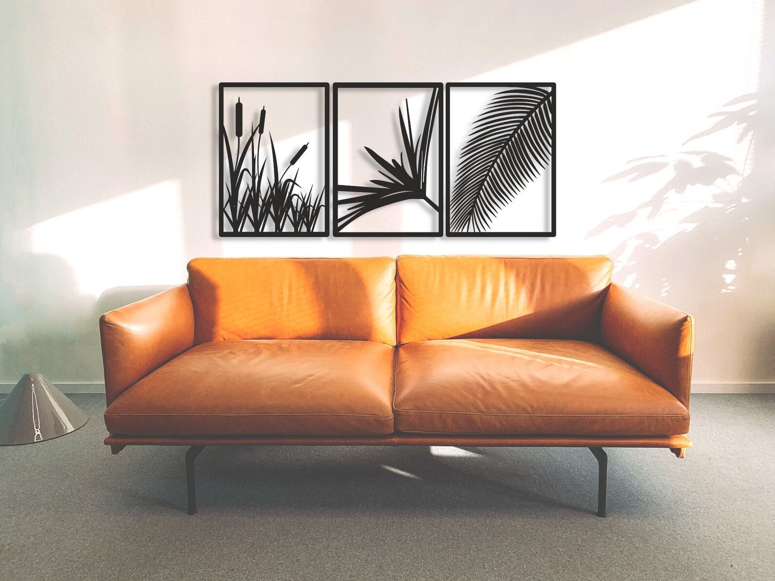 3 Pieces Reed Metal Wall Art Nature Wall Art Bedroom Wall - Etsy