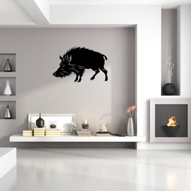 Wild Boar Metal Wall Decor, Boar House Sign Metal Art, Pig Home Sign ...