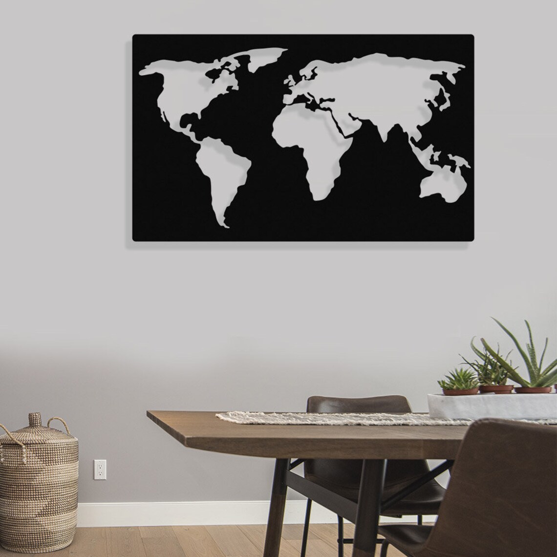 World Map Metal Wall Decor living Room Wall Decor Office - Etsy