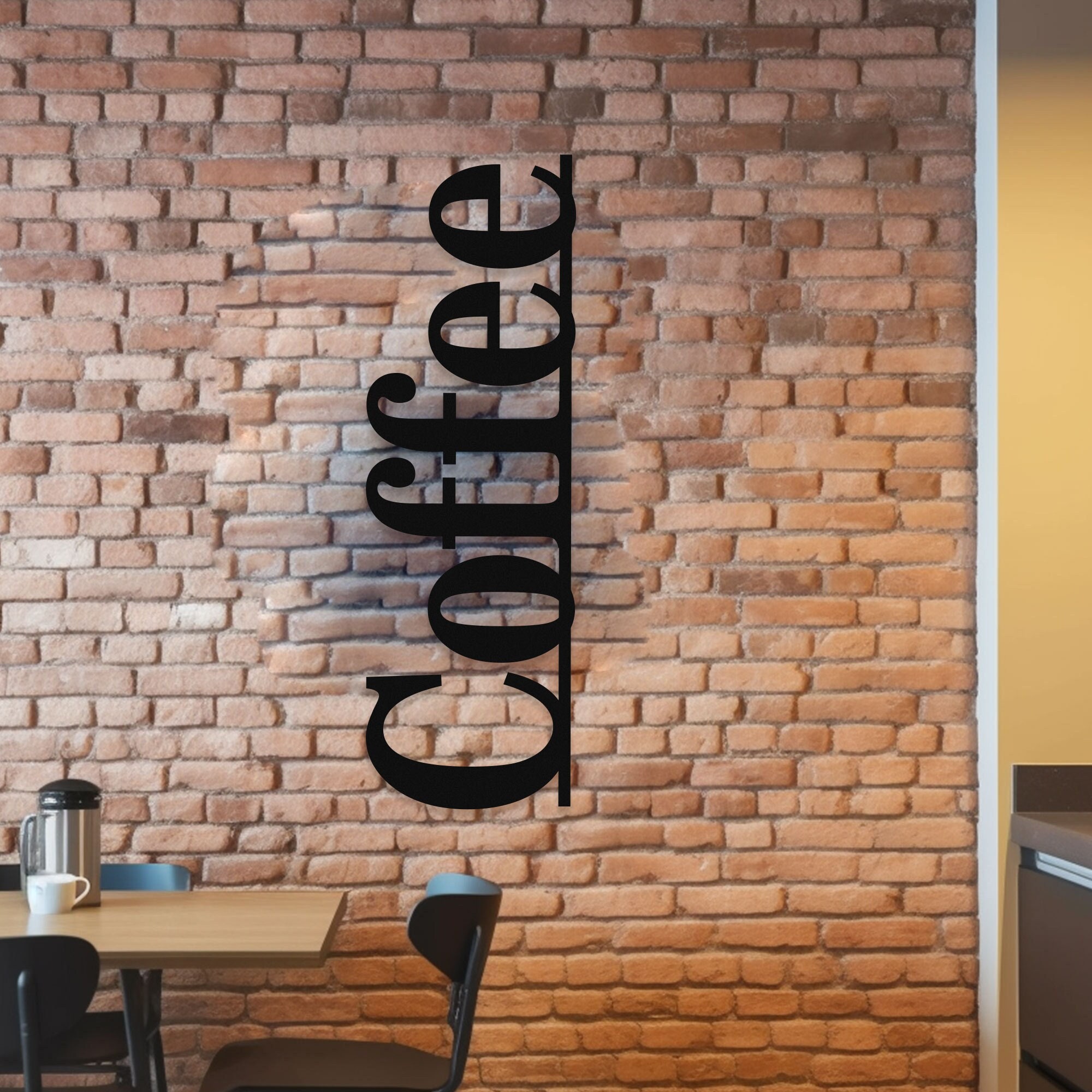 Vertical Coffee Metal Sign, Kitchen Wall Decor, Cafe Bar Art - Etsy