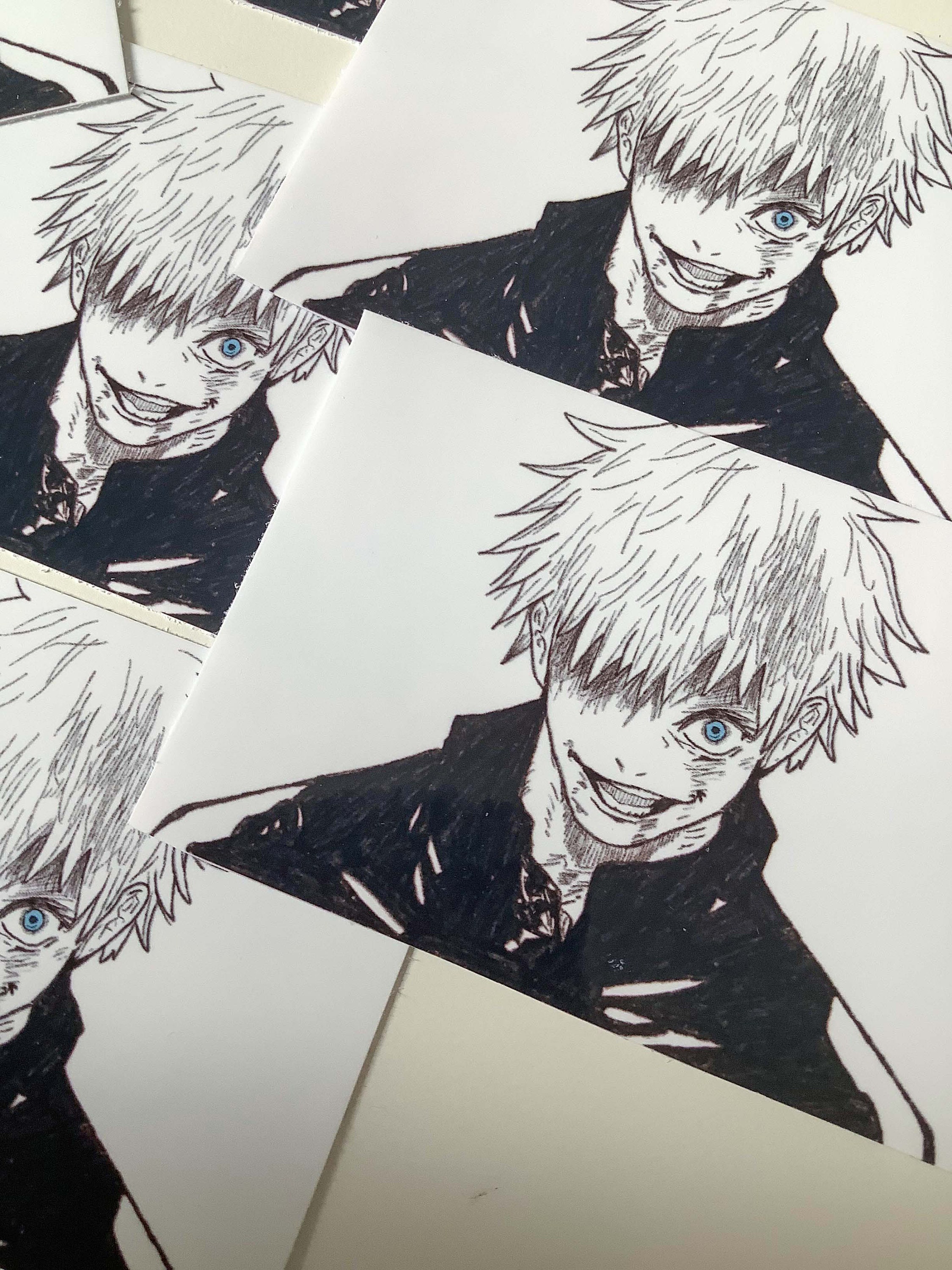 2 pcs Satoru Gojo Manga Drawing Black and White Aesthetic | Etsy