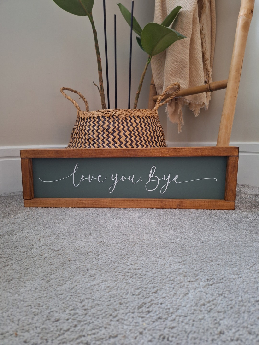 Love You,bye Farmhouse Style Modern Sign Rustic Present gift UK Quote ...