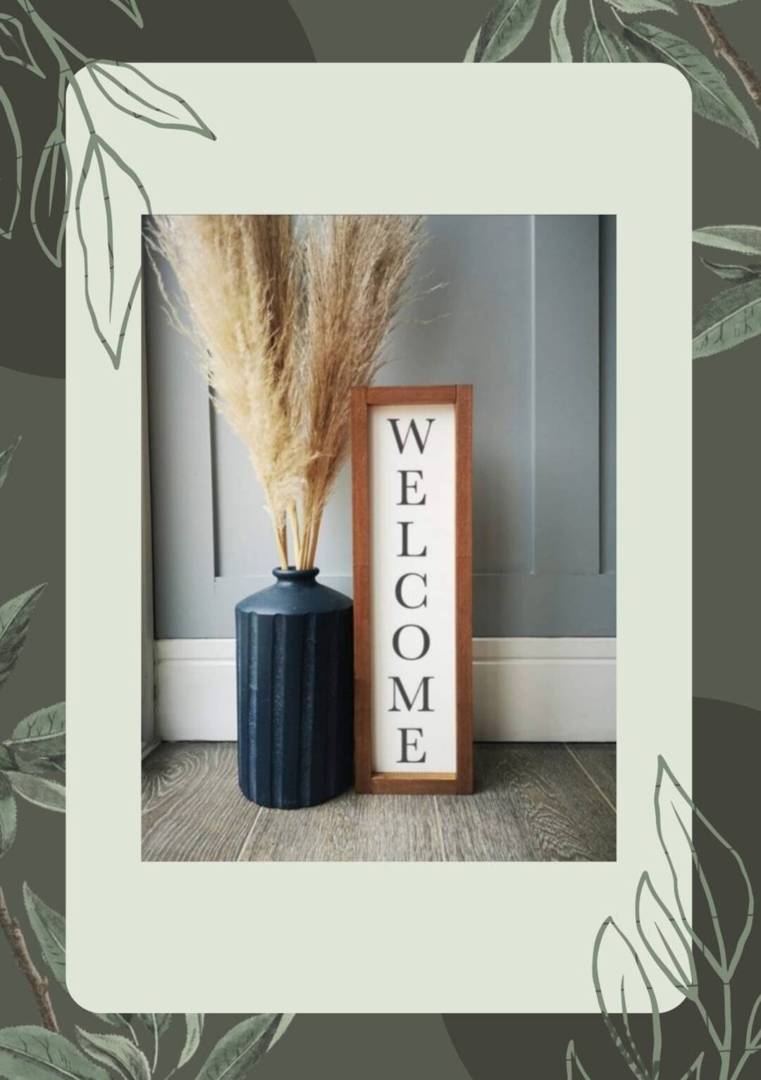 Welcome Farmhouse Style Modern Sign Rustic Present Home Wall Decor ...