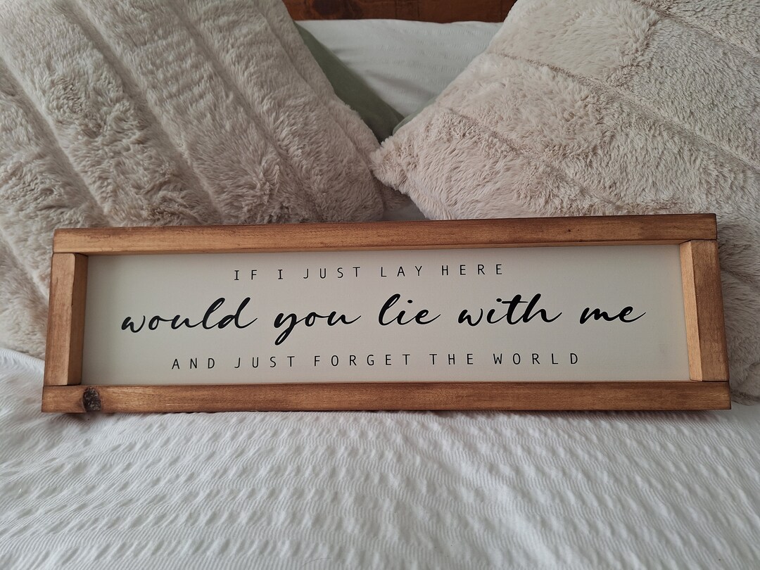 If I Just Lay Here... farmhouse Framed Modern Sign home UK wall Hanging ...