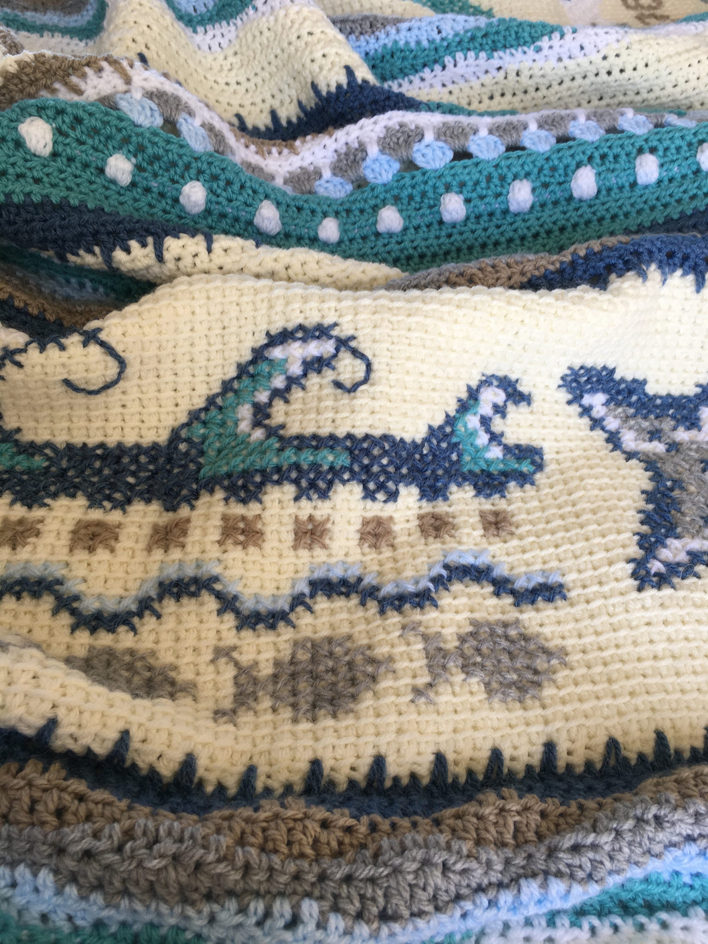 Nautical Seaside Crochet Throw - Etsy