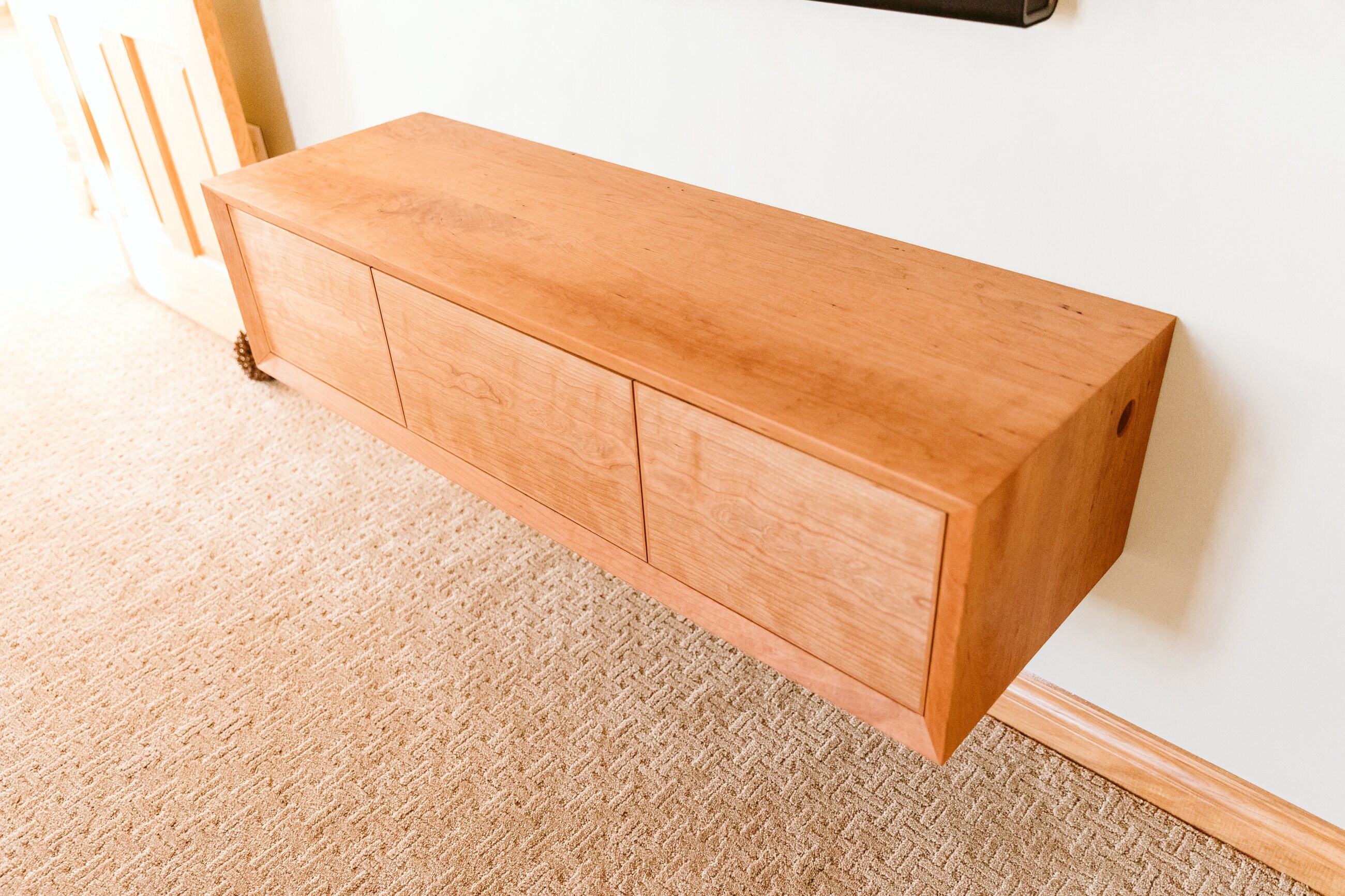 Modern Floating Media Console up to 55 Cherry - Etsy