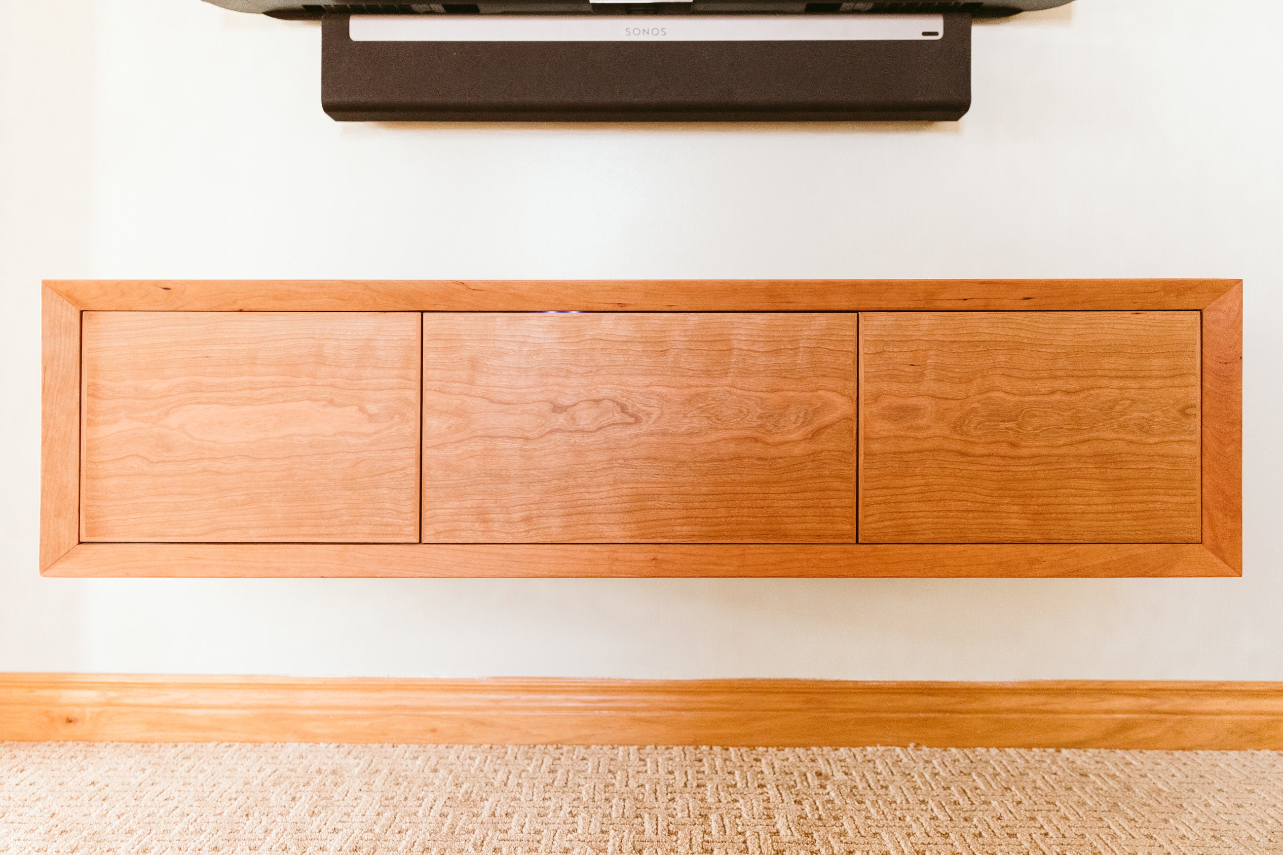 Modern Floating Media Console up to 55 Cherry - Etsy