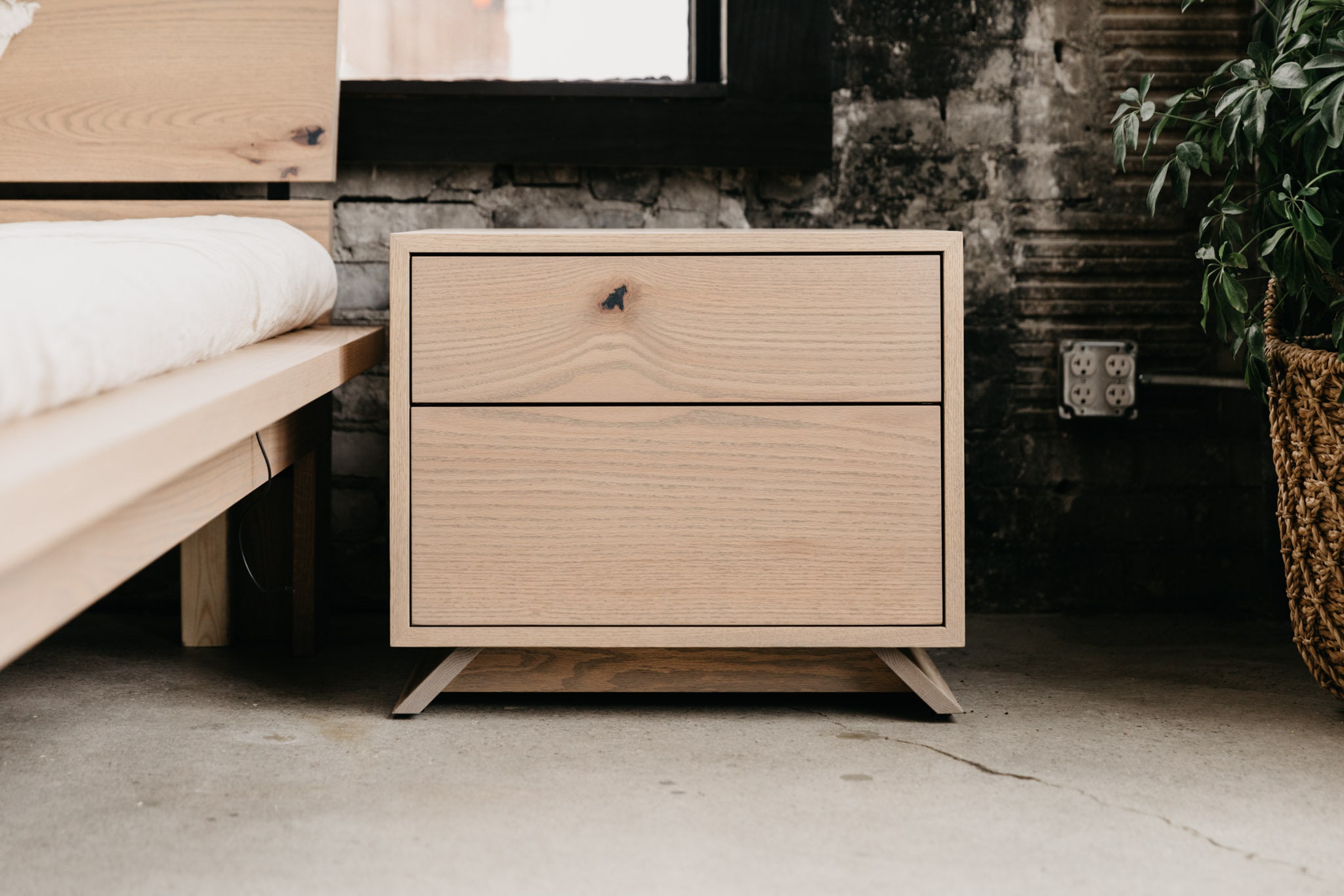 LYRA Light White Oak Nightstand Modern Minimalist Scandinavian - Etsy