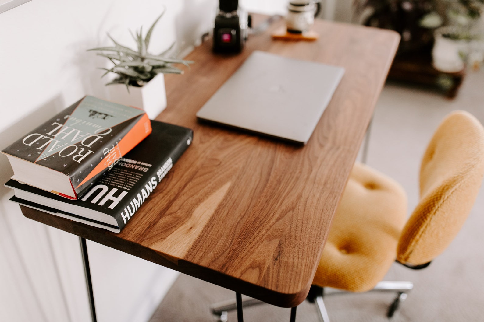 Minimalist Walnut Butcher Block Desk Small Computer Desk - Etsy