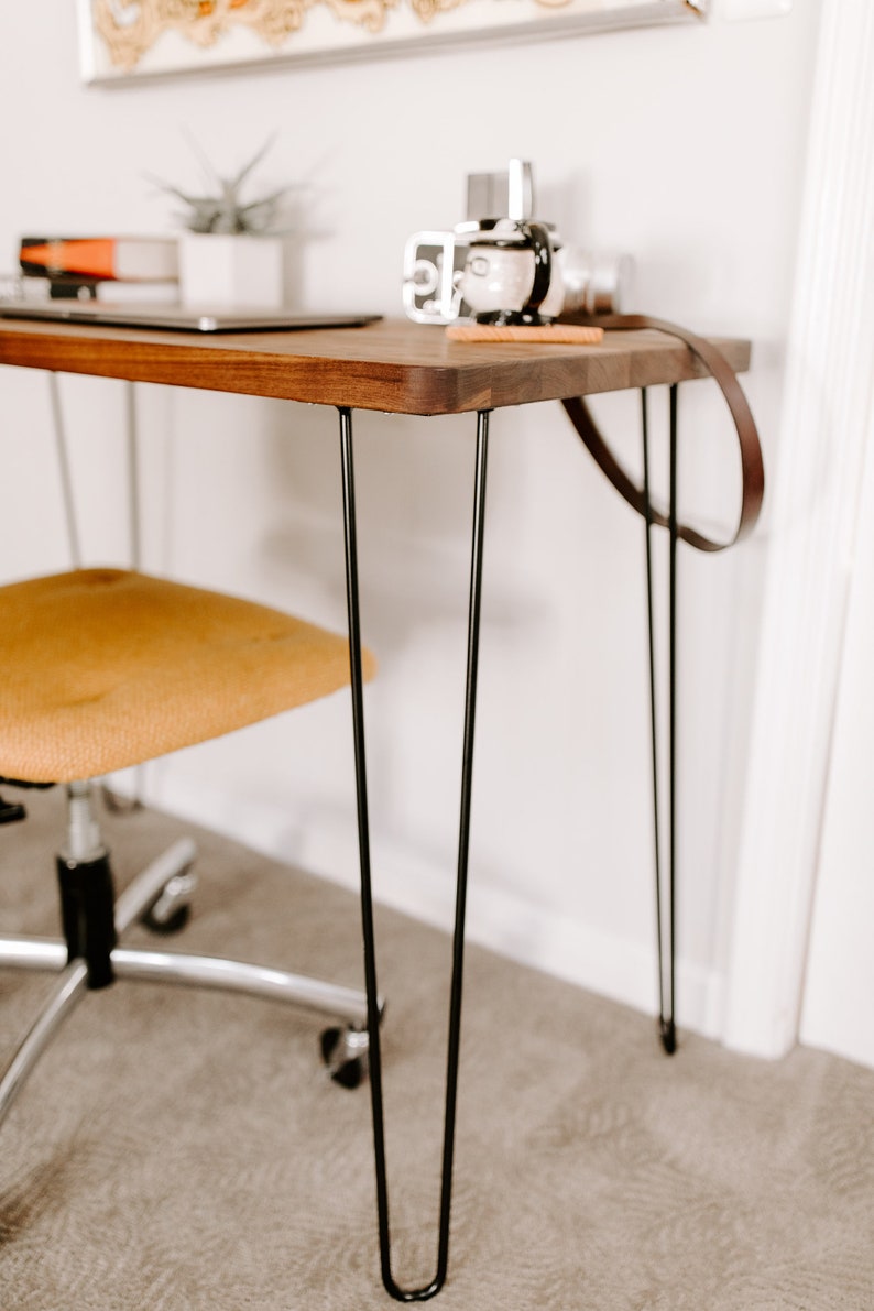 Minimalist Walnut Butcher Block Desk Small Computer Desk - Etsy