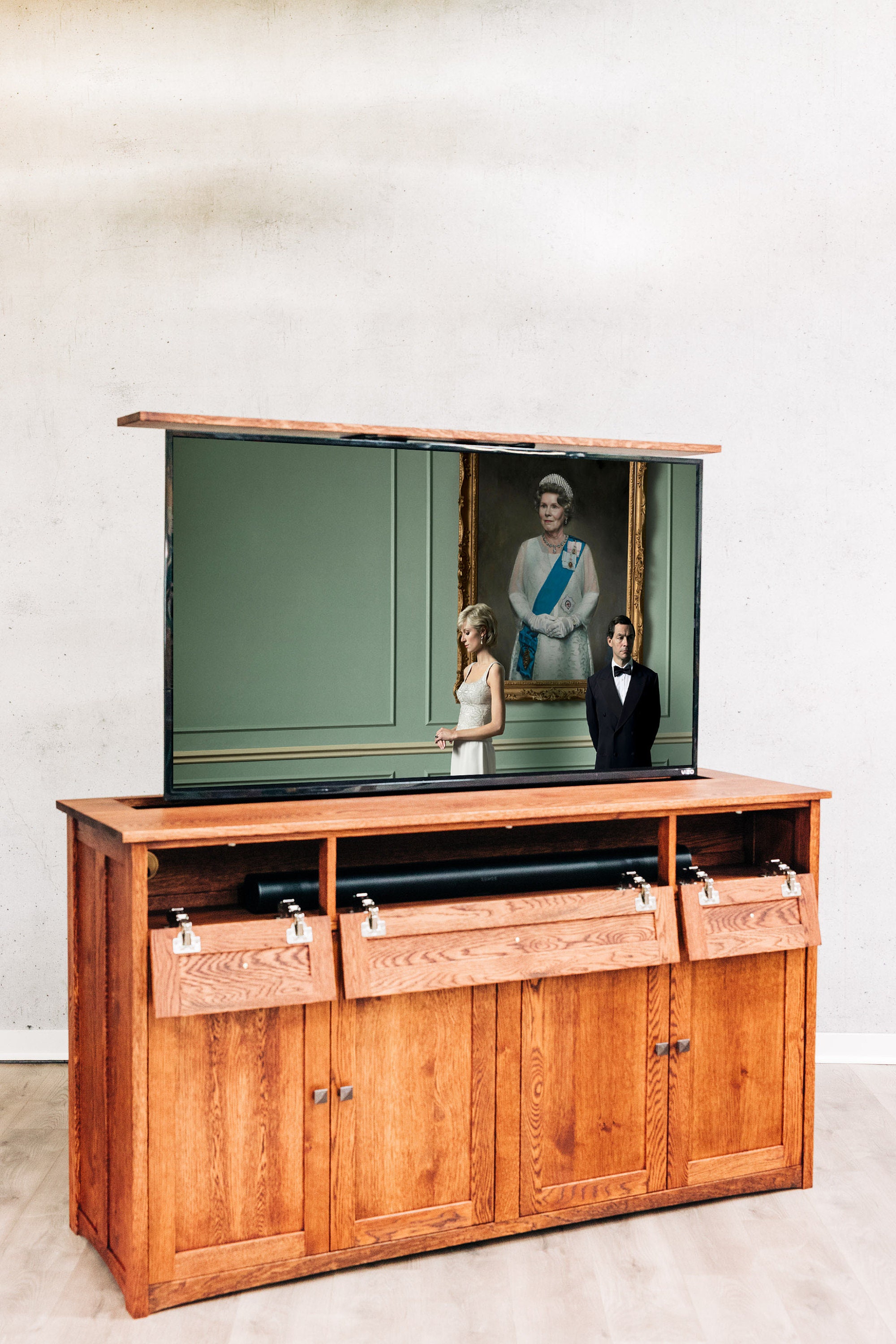 BRANDON Hidden Pop-up TV Cabinet Mission Style Arts & - Etsy