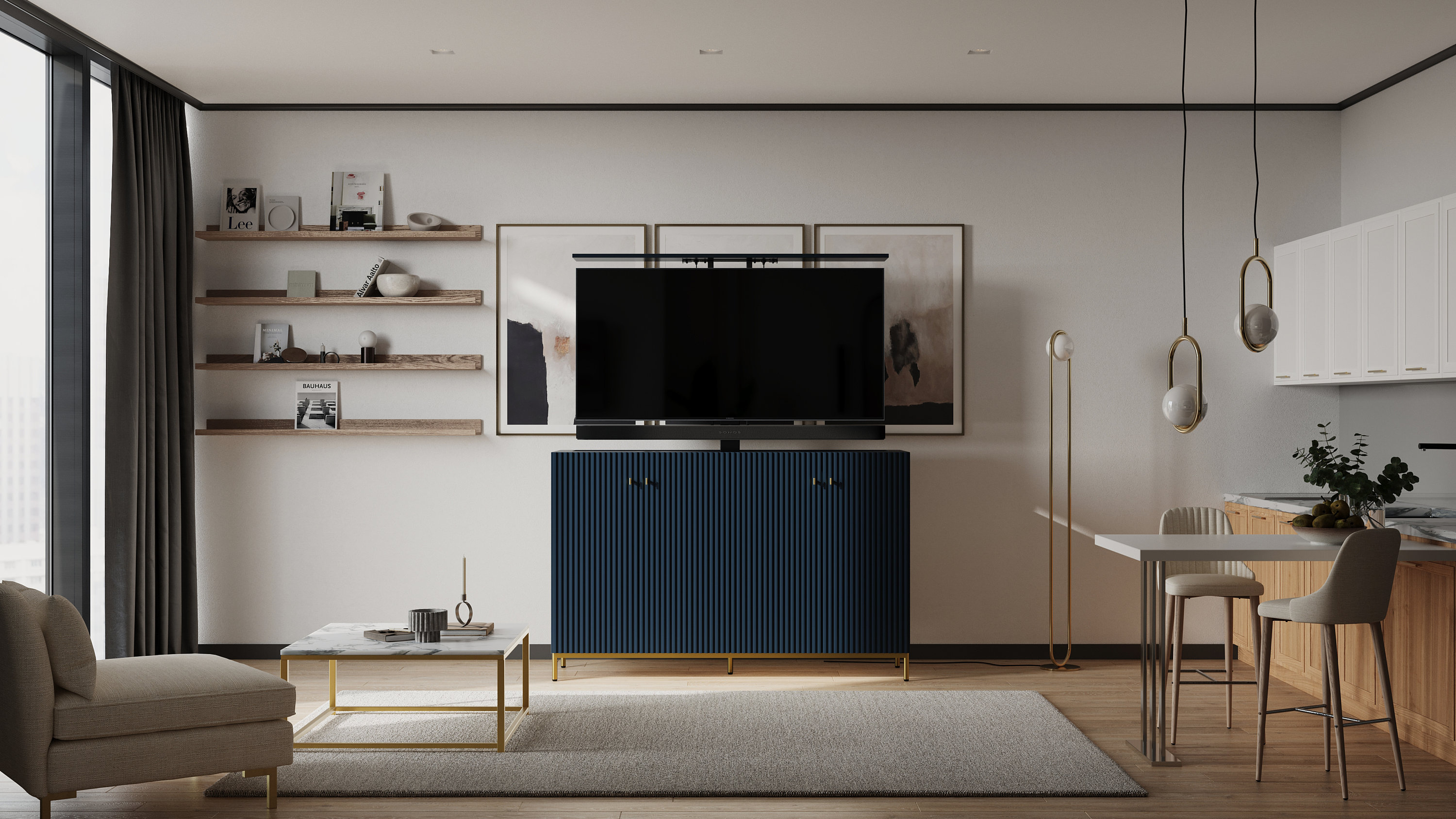 AVERY | Slatted Hidden TV Lift Cabinet - Etsy