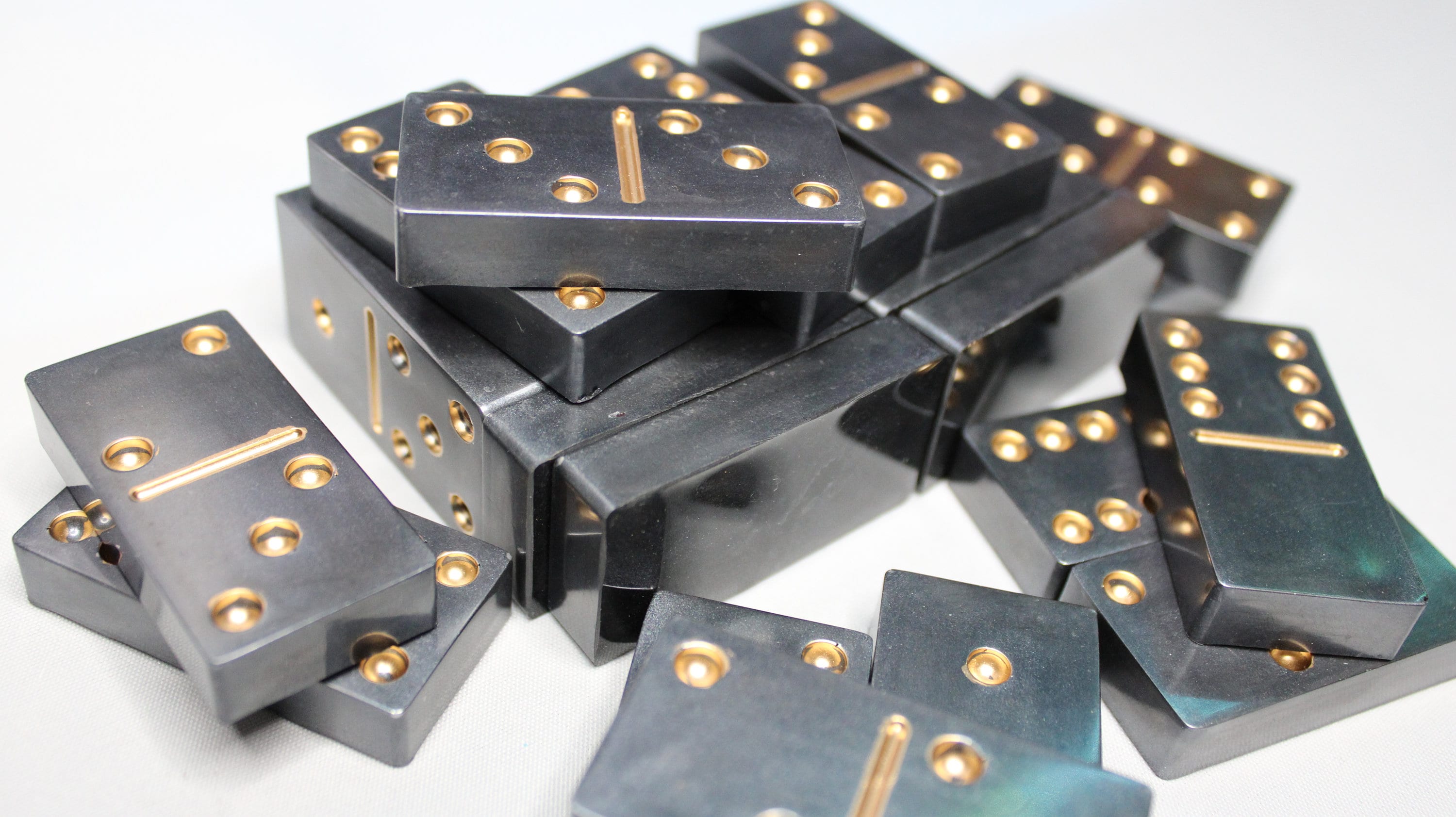 Handmade Resin Dominoes | Dominoes Game Pieces | Silver, White and ...
