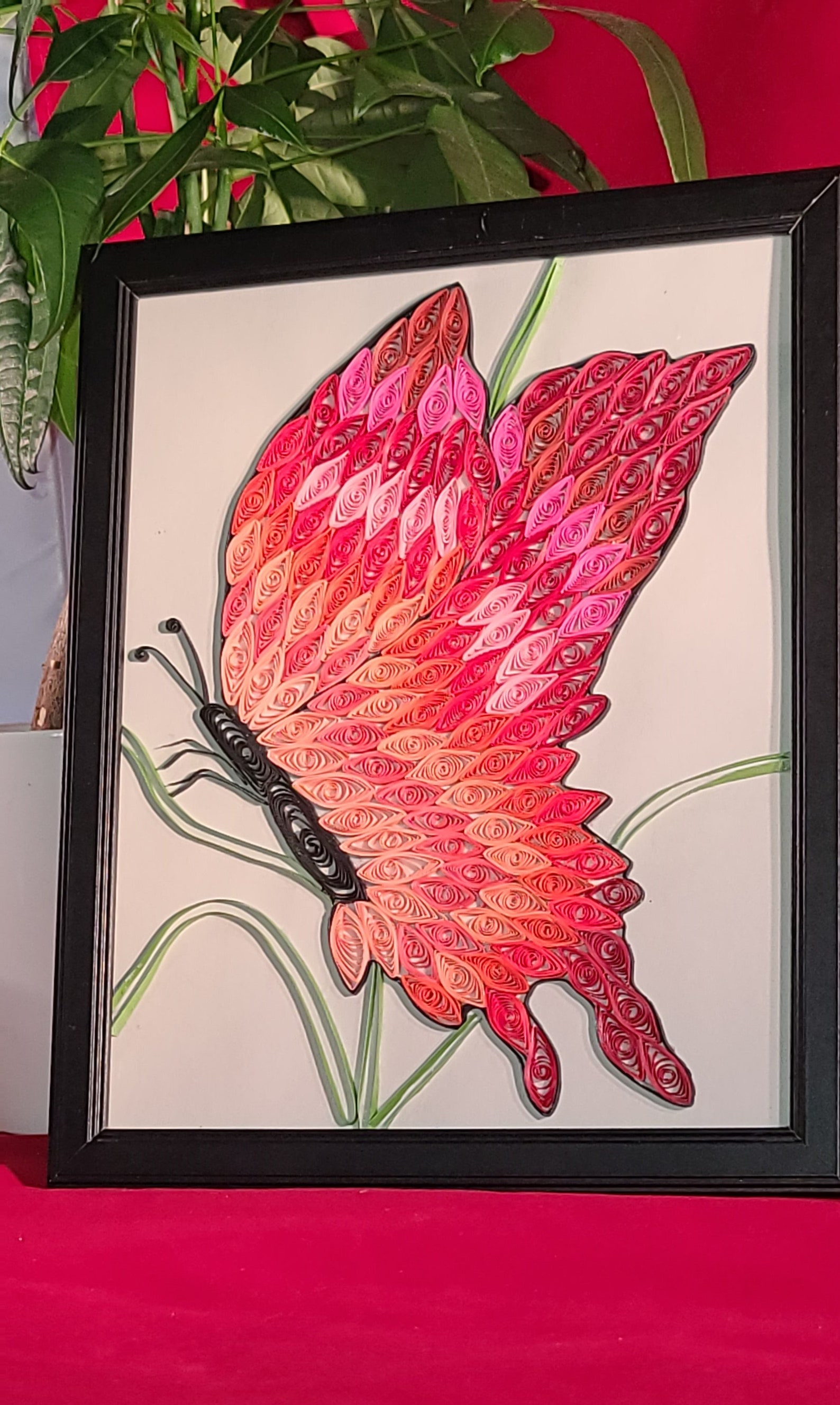 Pink and Red Fire Quilling Butterfly (in a Frame) - Etsy