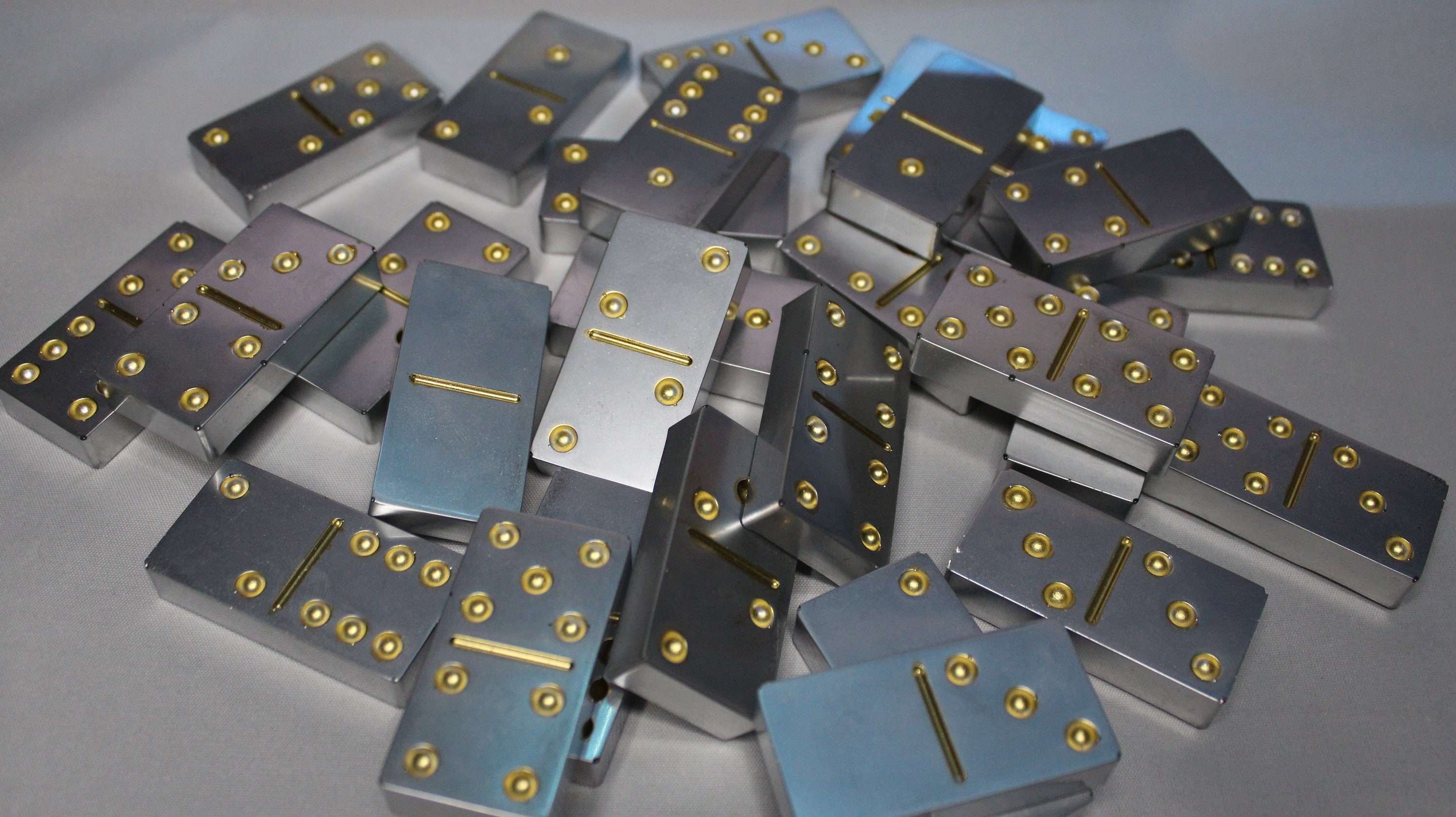 Handmade Resin Dominoes | Dominoes Game Pieces | Silver, White and ...