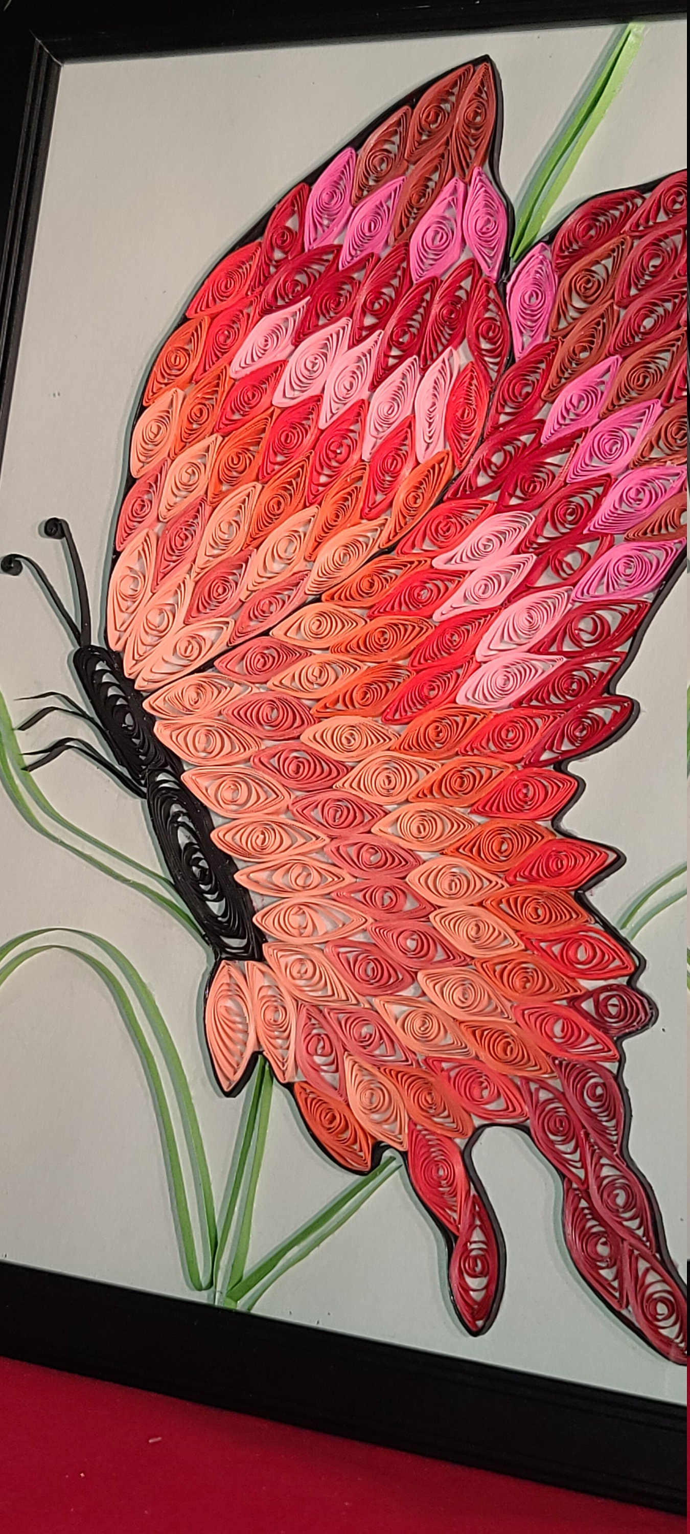 Pink and Red Fire Quilling Butterfly (in a Frame) - Etsy