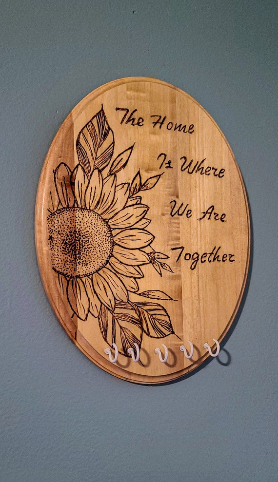 Hand Burned Pyrography Key Holder/ Wall Key Holder/ Tiger - Etsy