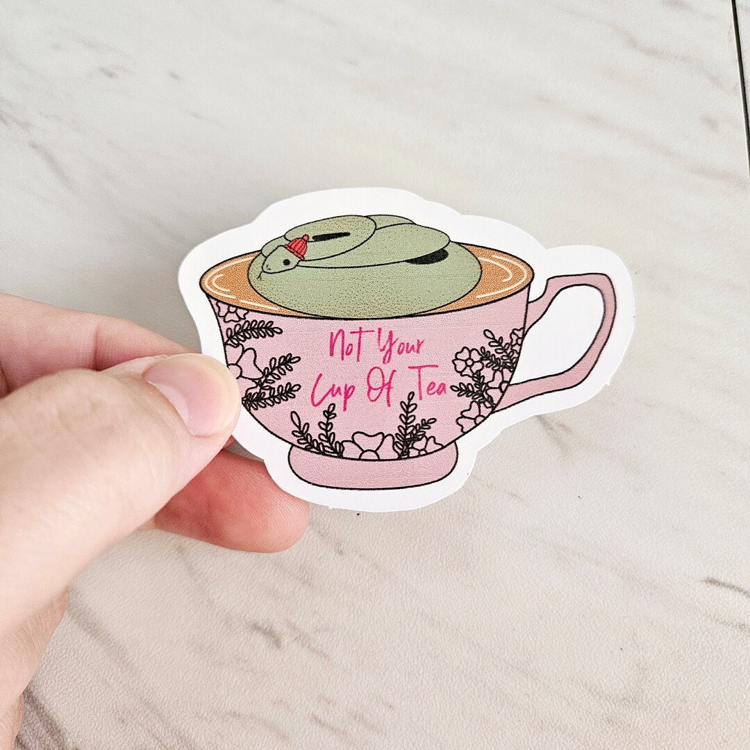 Snake Teacup Sticker Not Your Cup of Tea Winter Sticker - Etsy