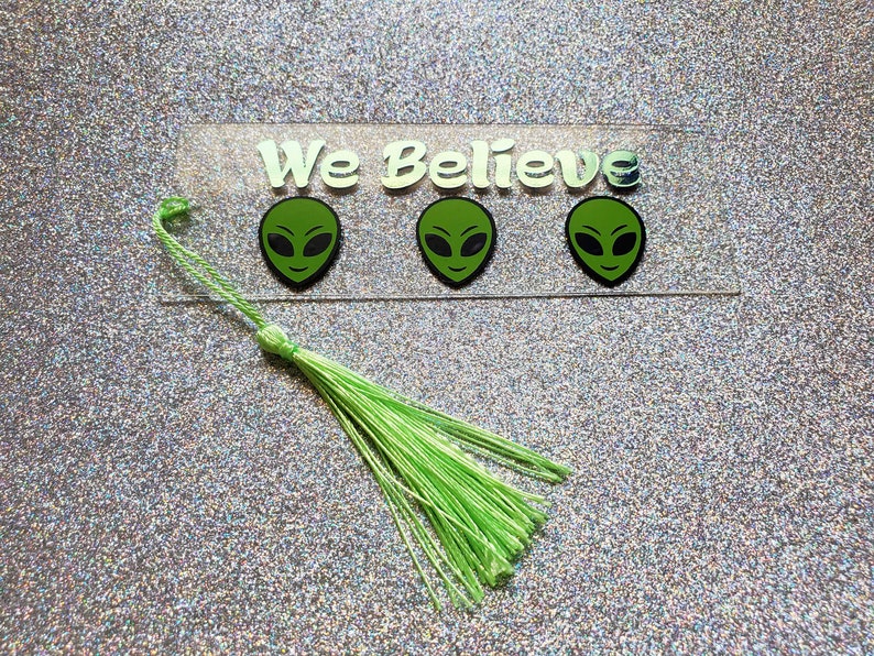Outer Space Alien Bookmark | Holographic Bookmark - Etsy