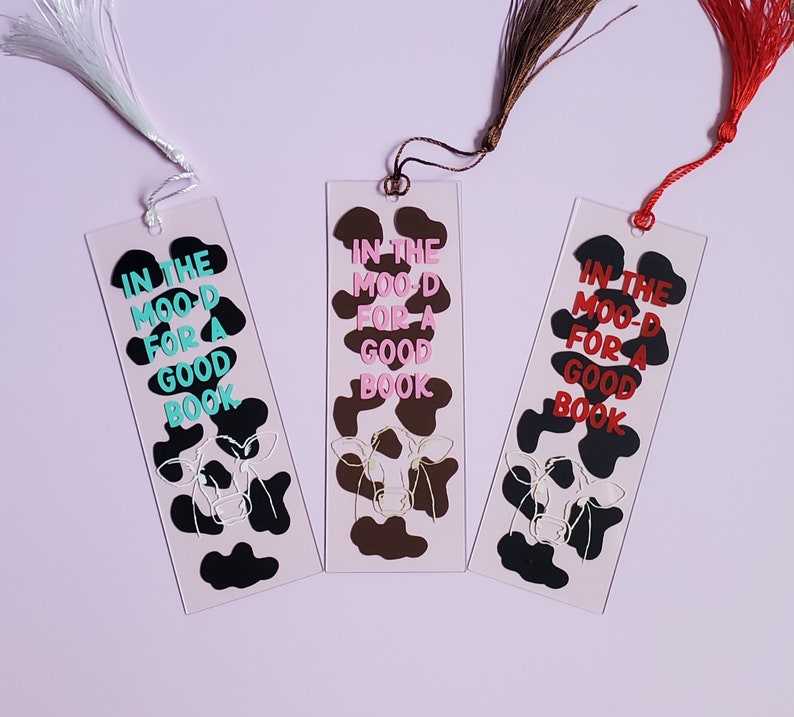 Cow Print Acrylic Bookmark - Etsy