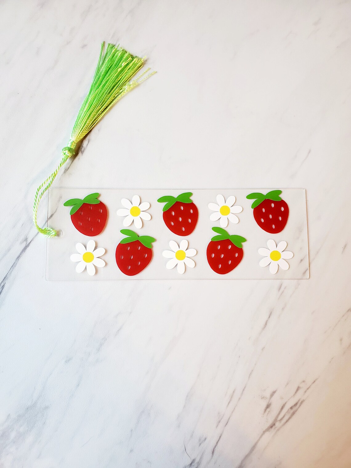 Strawberry and Daisy Bookmark | Acrylic Bookmark | Summertime ...