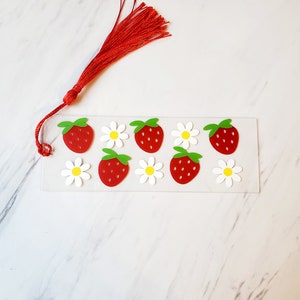 Strawberry and Daisy Bookmark | Acrylic Bookmark | Summertime ...