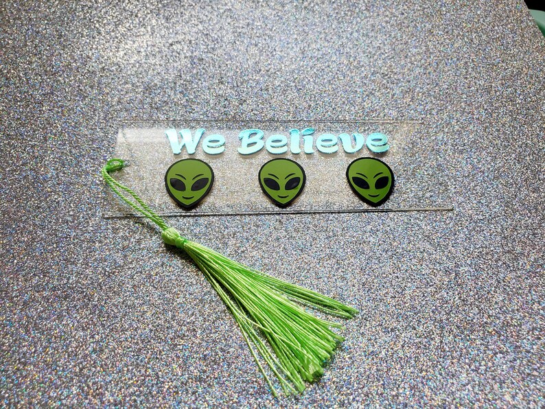 Outer Space Alien Bookmark | Holographic Bookmark - Etsy