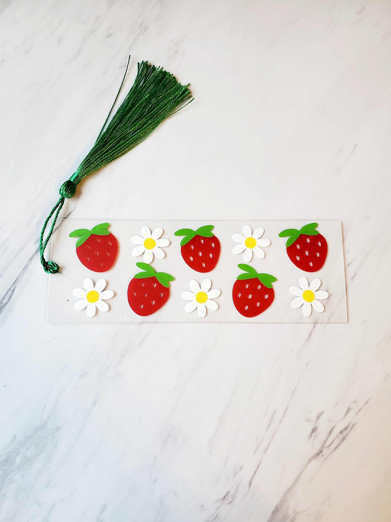Strawberry and Daisy Bookmark | Acrylic Bookmark | Summertime ...