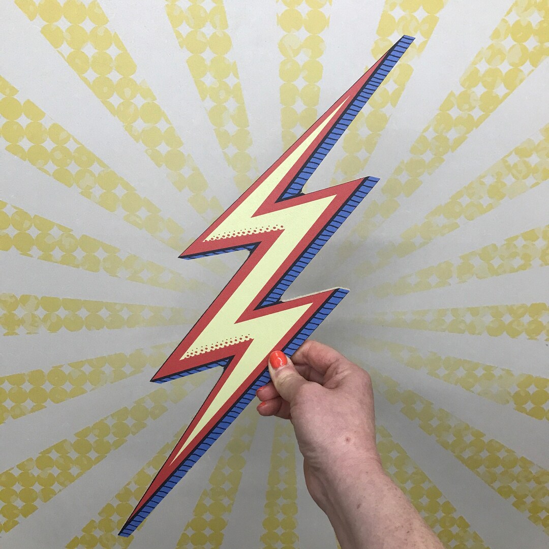 Retro Lightning Bolt Wooden Decal - Etsy