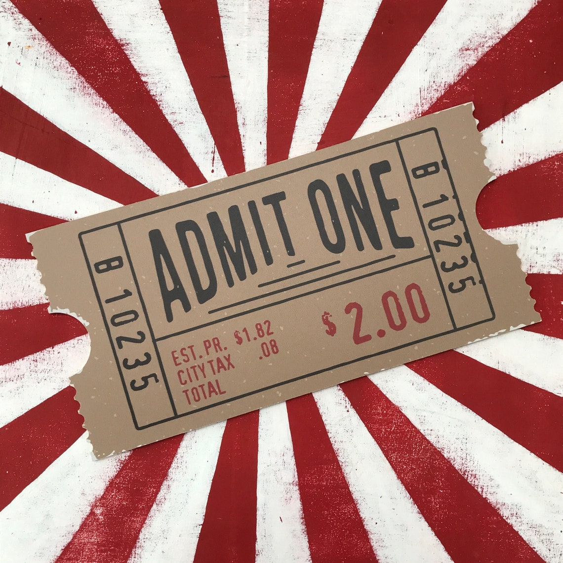 Giant Vintage Style Wooden MDF Ticket Circus Theatre American - Etsy
