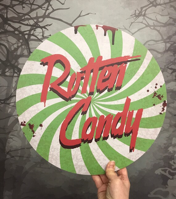 Halloween Rotten Candy Sign Lollipop Trick or Treat Decoration - Etsy