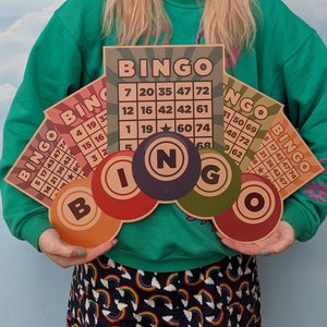 Giant MDF Retro Bingo Cards Vintage Style Games Room Bar - Etsy