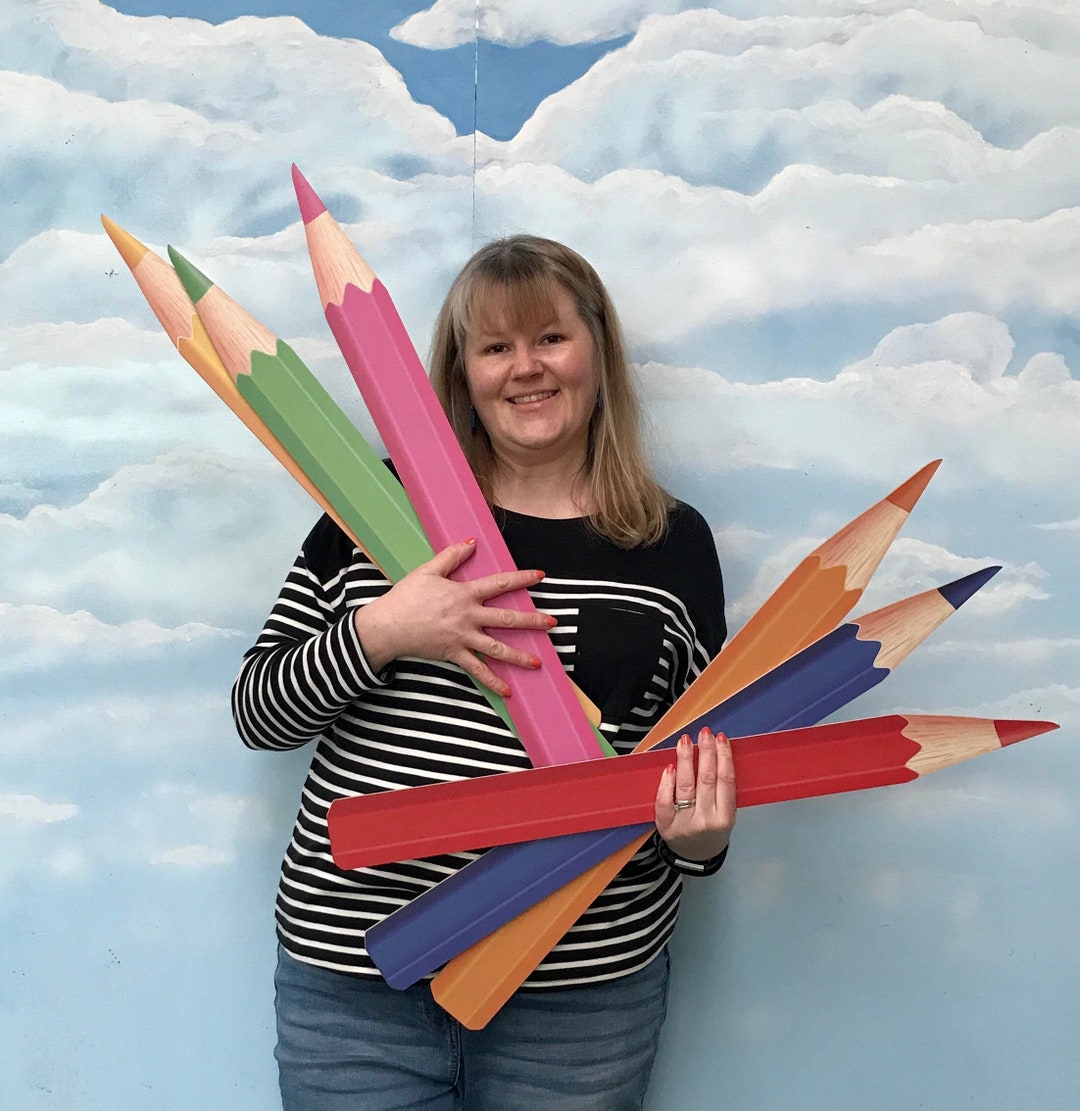 Giant 2D Colouring Pencil Prop - Etsy