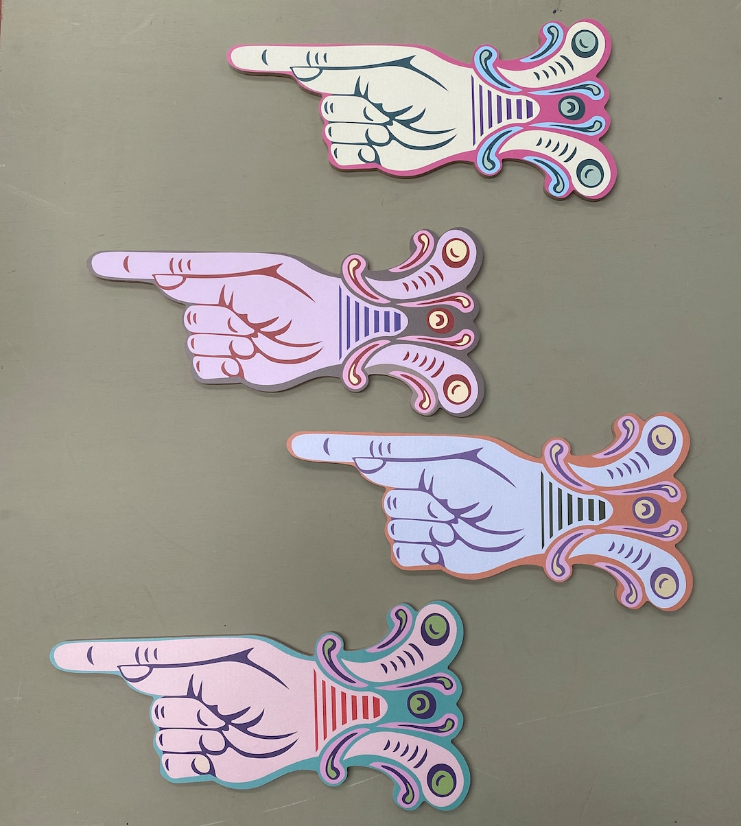 Colourful Circus Pointing Hand - Etsy