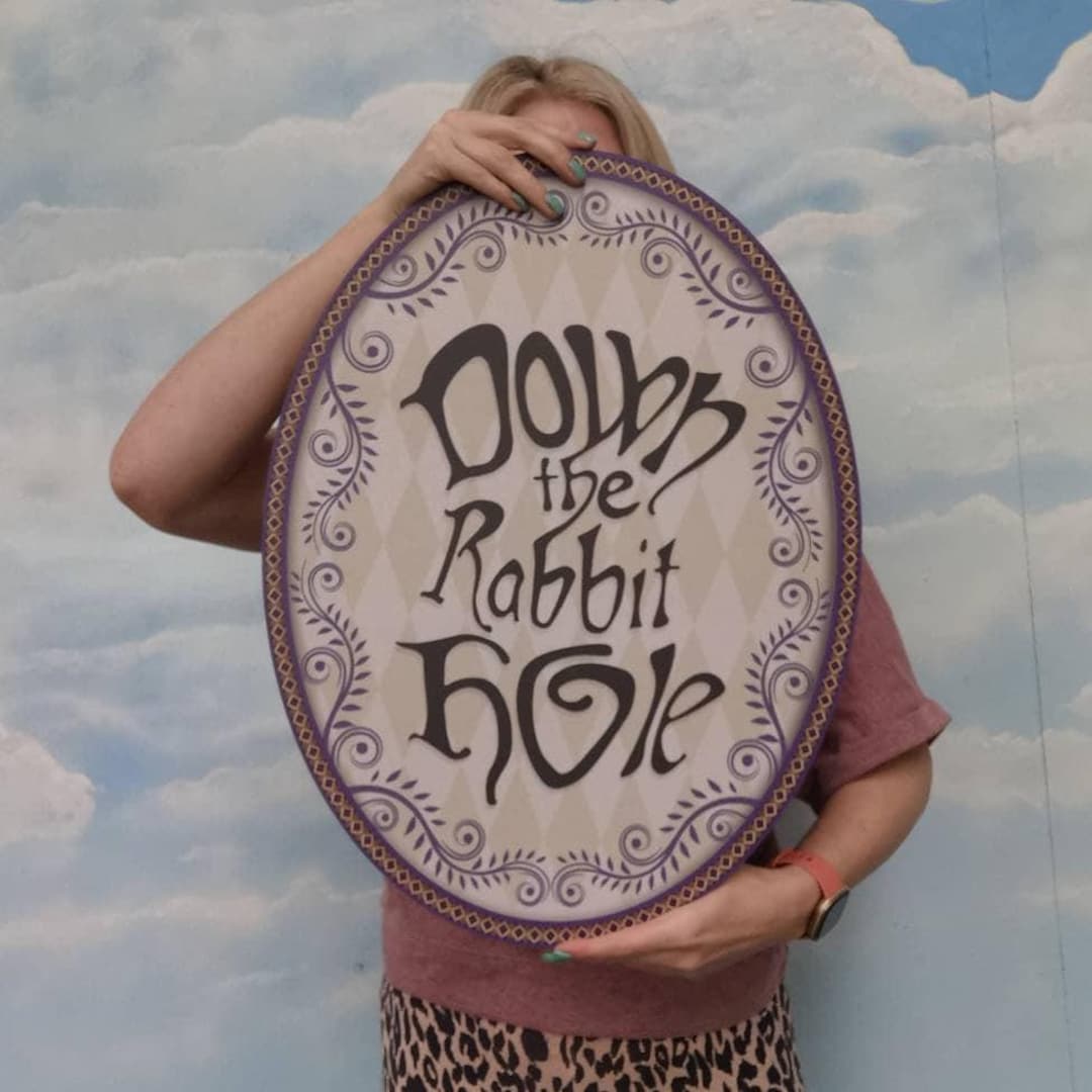 Down the Rabbit Hole Sign - Etsy UK