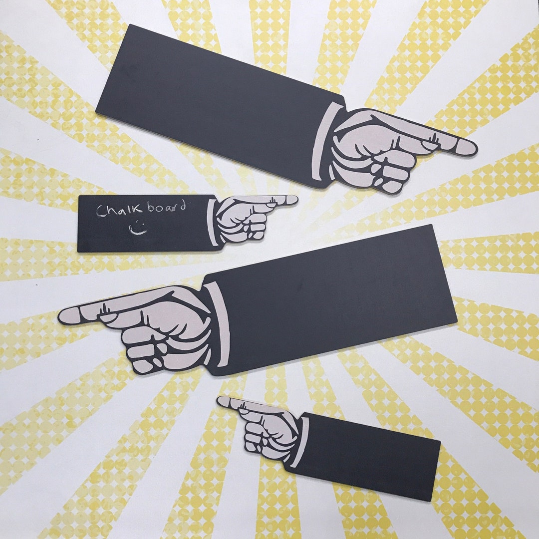 Black and White Pointy Hand Sign - Etsy