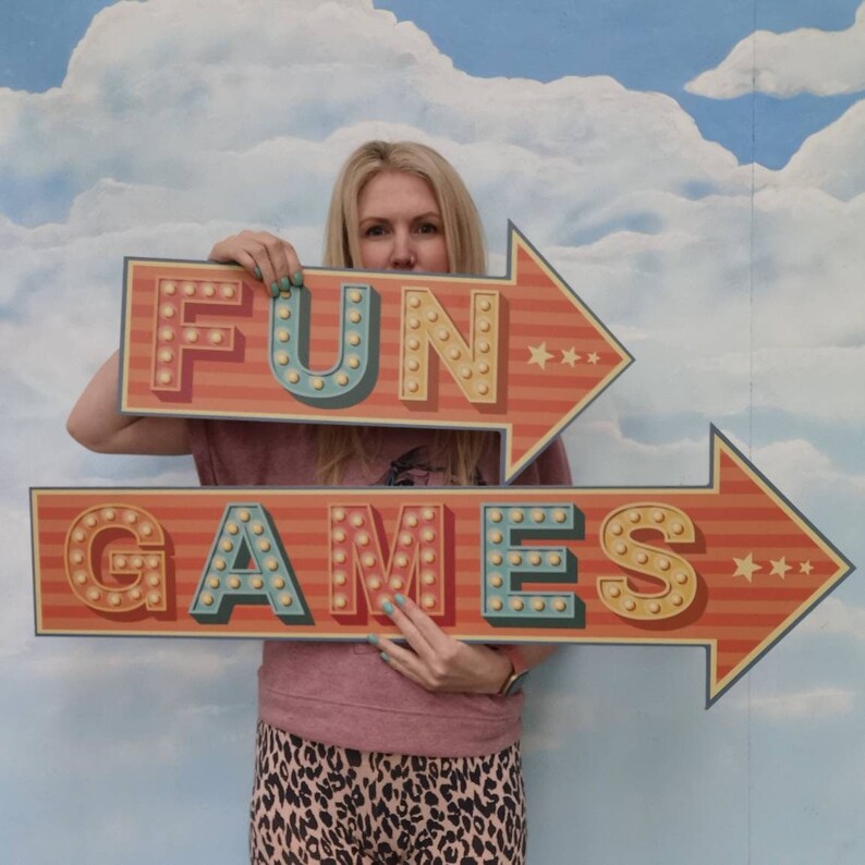 Fun and Games Sign/s Funfair Style Font Fairground Prop Wooden - Etsy UK