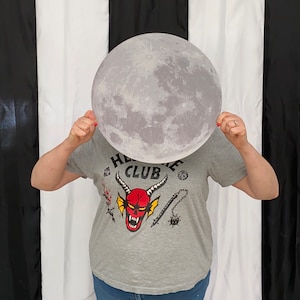 Large Moon Prop 2D Wooden MDF Wall Art Bedroom Celestial Luna Kids ...