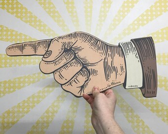 Pointing Hand Sign - Etsy UK